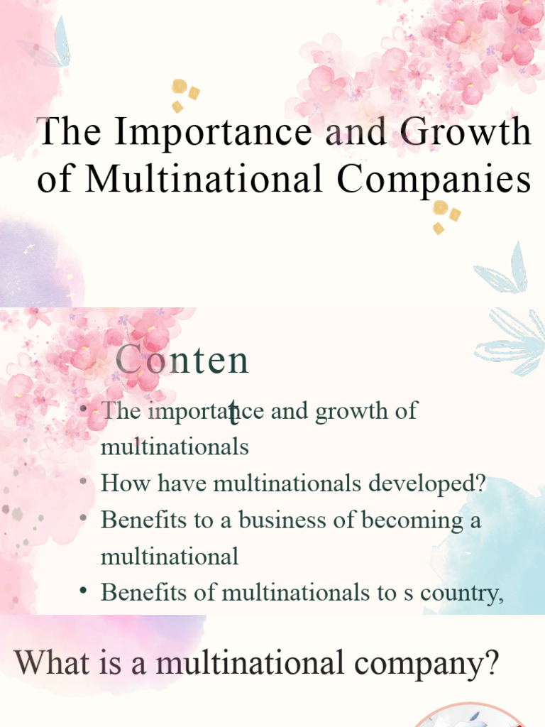 The Importance and Growth of Multinational Companies | PDF