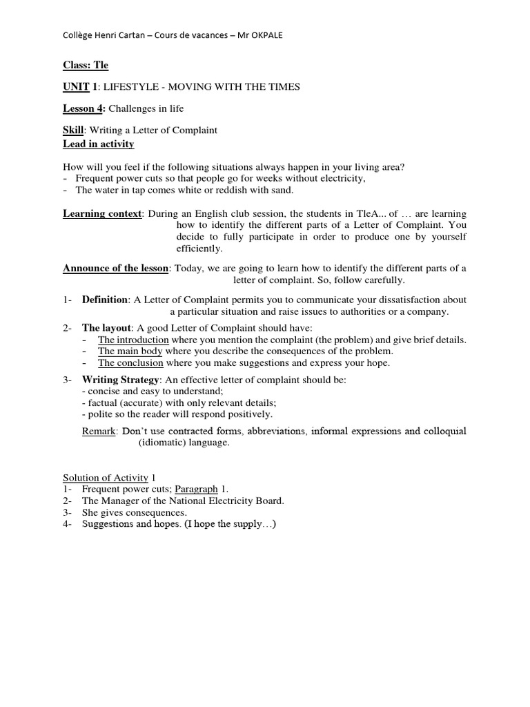 Writing Terminale | PDF