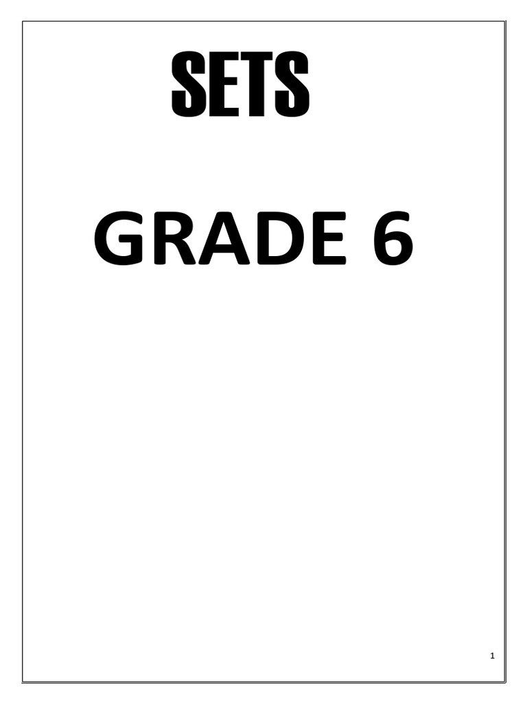 Sets Grade 6 | PDF