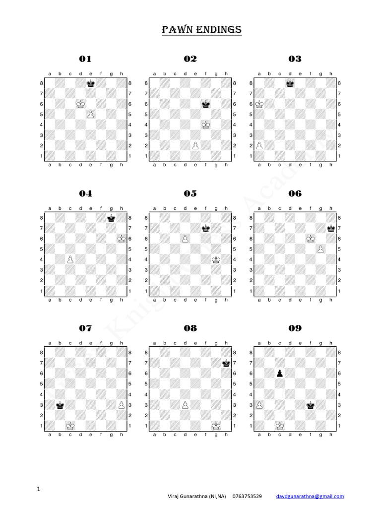 Pawn Endings 01 | PDF | Chess Theory | Chess