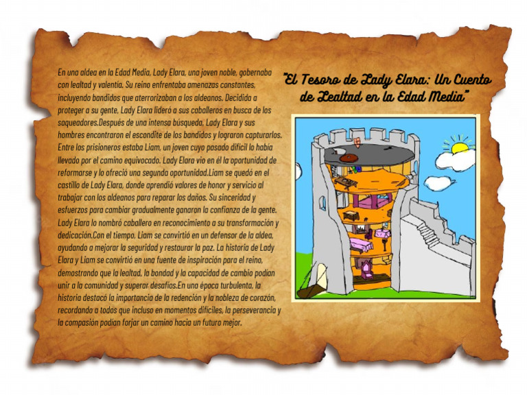 El Tesoro de Lady Elara: Un Cuento de Lealtad en La Edad Media | PDF