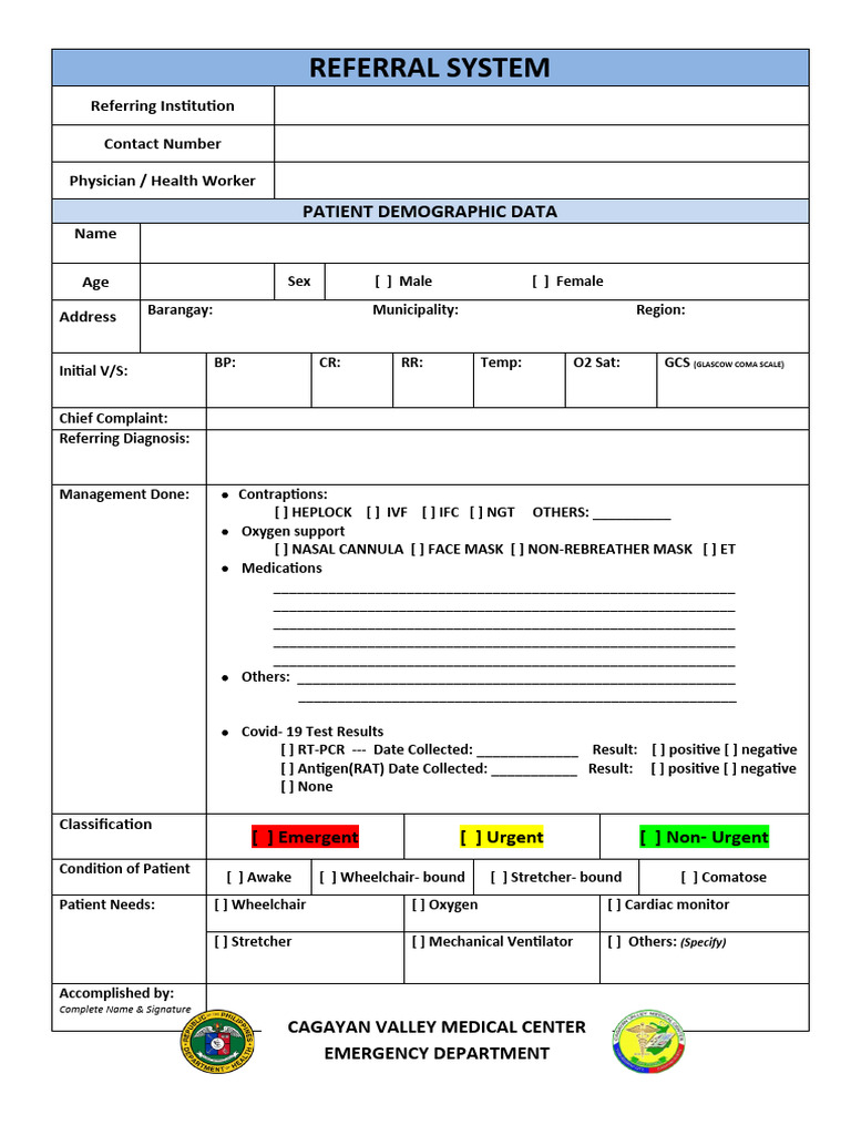 REFERRAL SYSTEM FORMAT | PDF