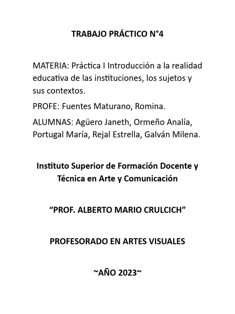 Trabajo Práctico #4 (Borrador) - 1 | PDF