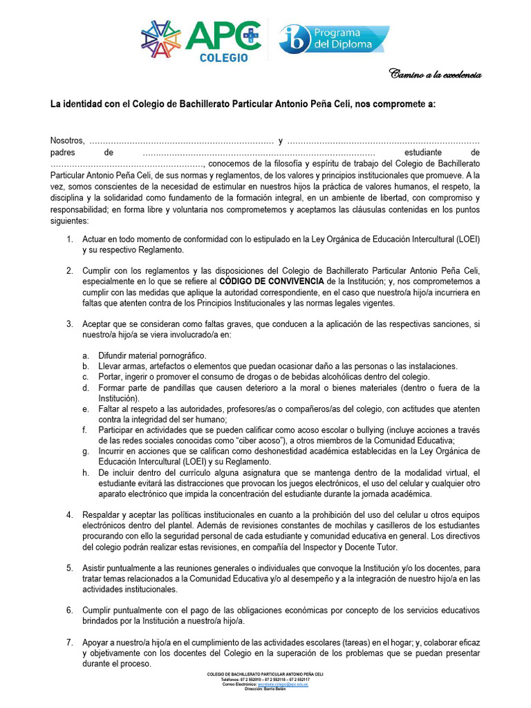 Compromisos de Identidad Apc 2023-2024 | PDF