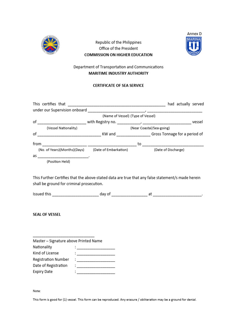 Marina Annex D | PDF