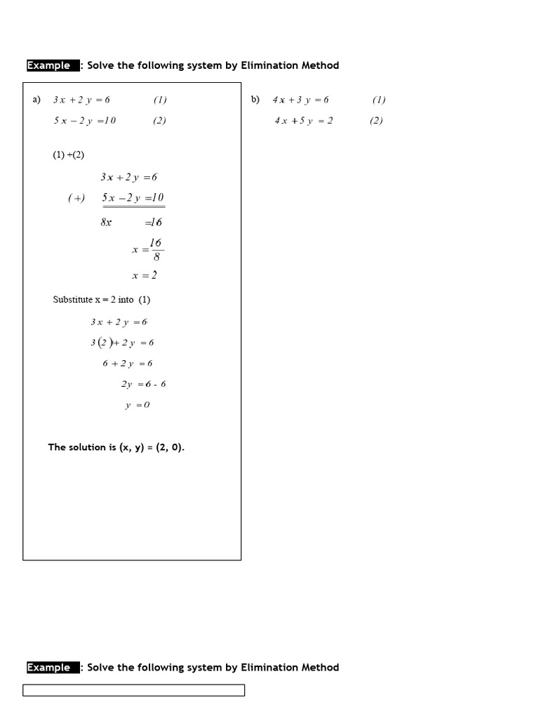 1.4 Part 2 - Simultaneous Equation Two Variables | PDF