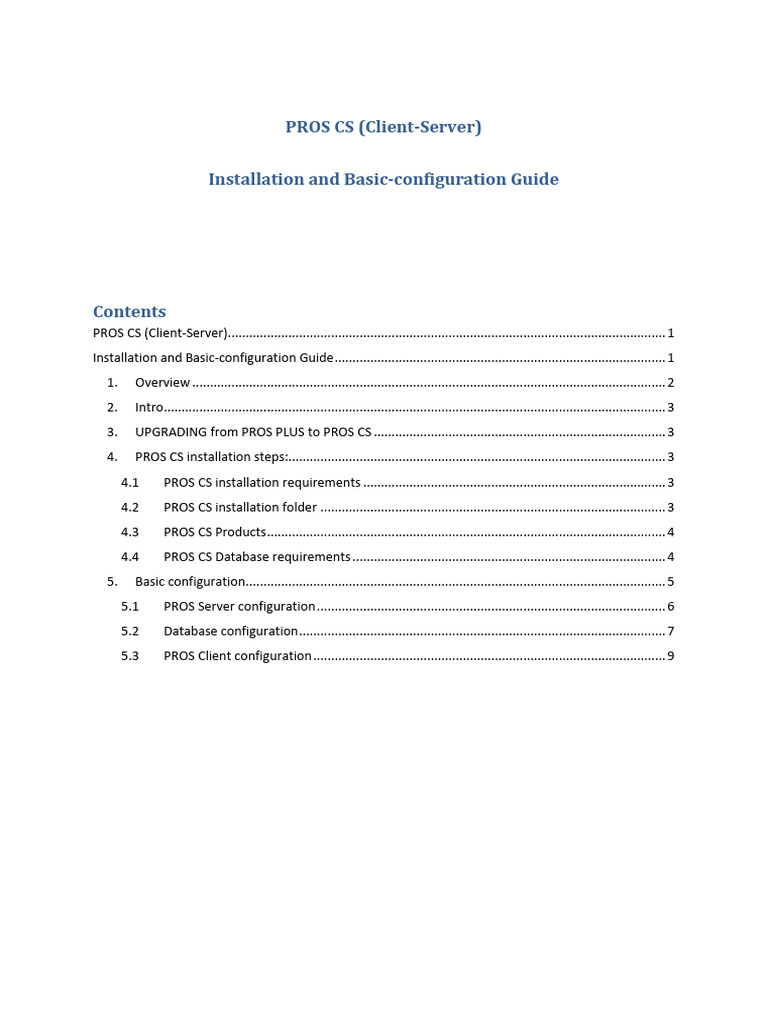 PROS CS Installation Guide | PDF | Databases | Server (Computing)