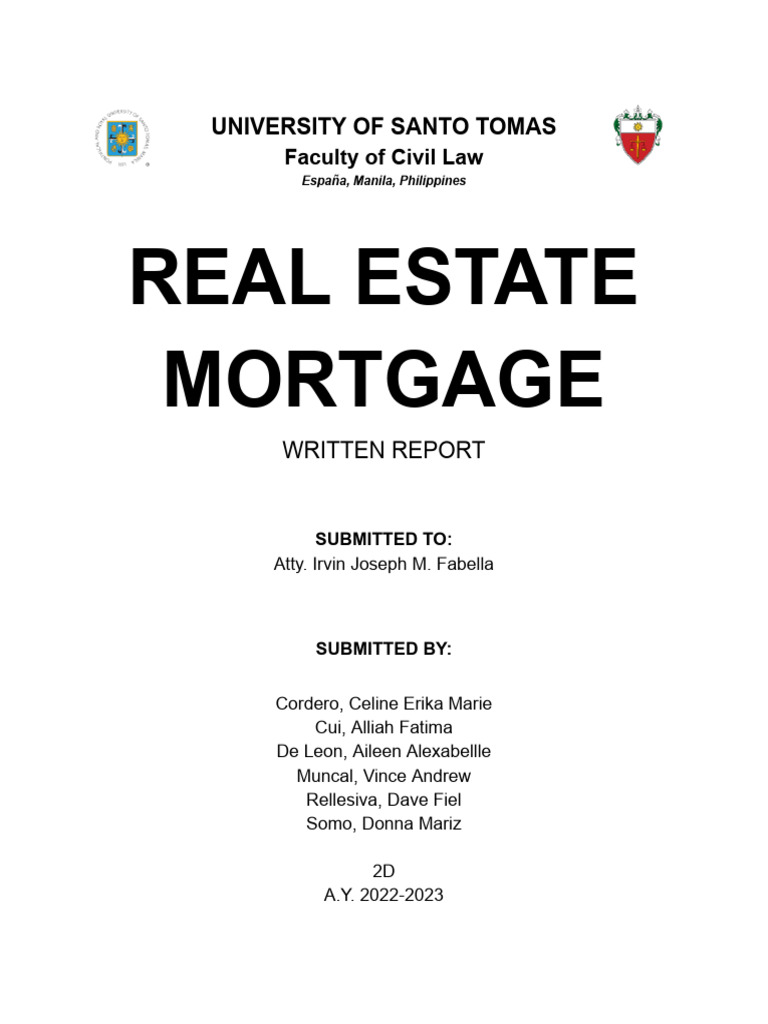 2D - Written Report - Mortgage | PDF