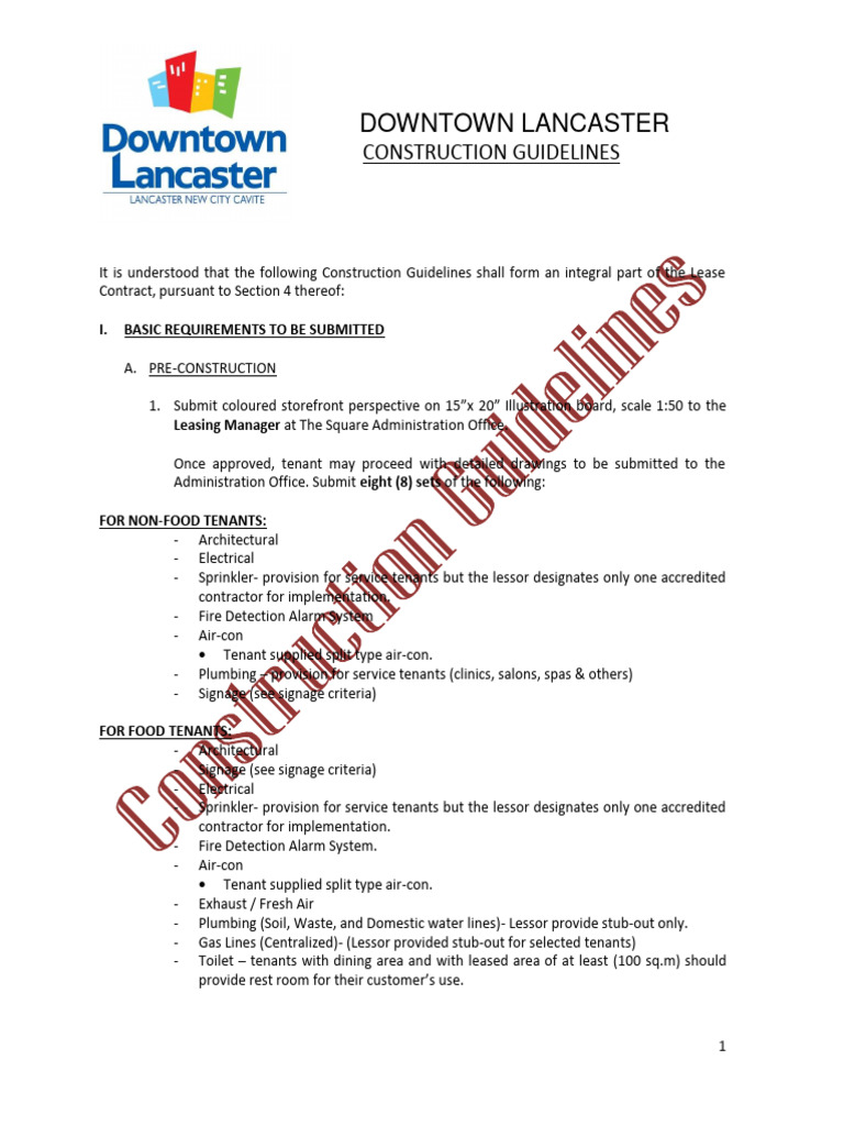 Construction Guidelines | PDF