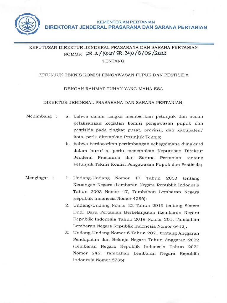 Petunjuk Teknis Komisi Pengawasan Pupuk Dan Pestisida | PDF Petunjuk Teknis Komisi Pengawasan Pupuk Dan Pestisida | PDF