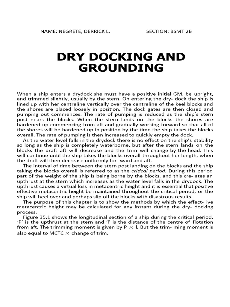 DRY DOCKING AND GROUNDING | PDF