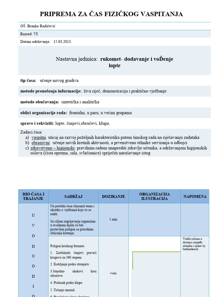 Priprema Za As Fizikog Vaspitanja | PDF
