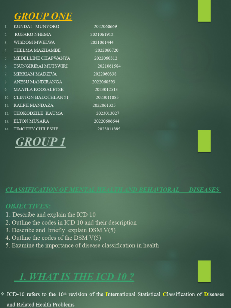 Updated GROUP ONE CLASSIFICATION OF MENTAL HEALTH AND BEHAVIORAL ... Updated GROUP ONE CLASSIFICATION OF MENTAL HEALTH AND BEHAVIORAL ...