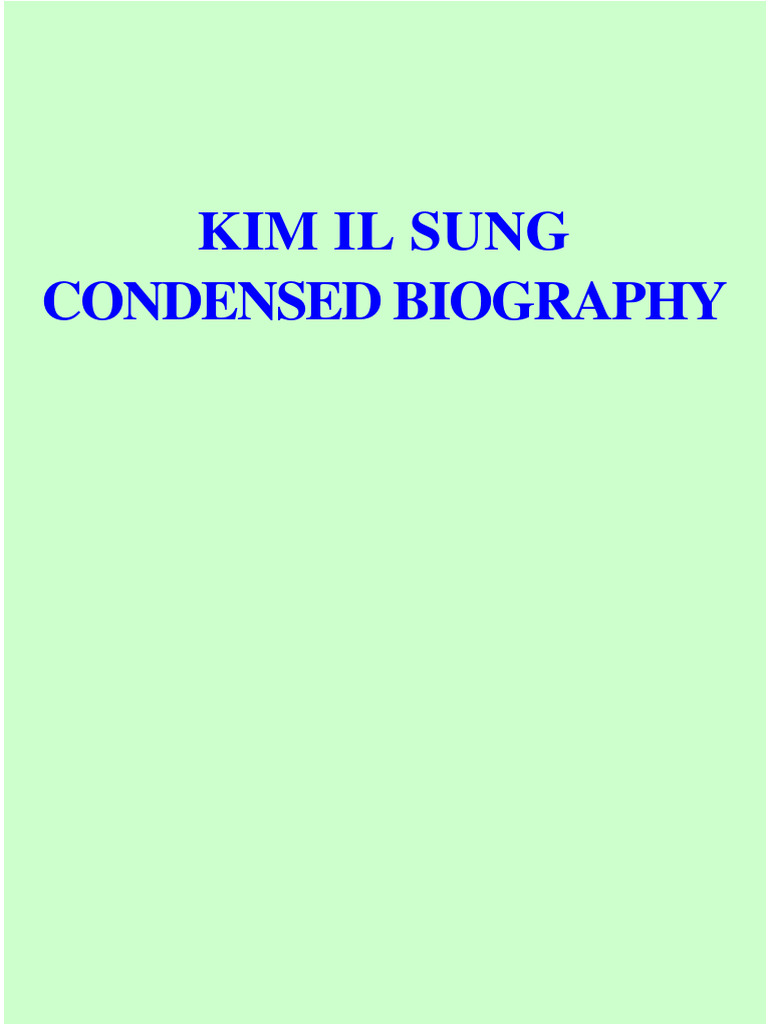 Kim Il Sung Biography | PDF