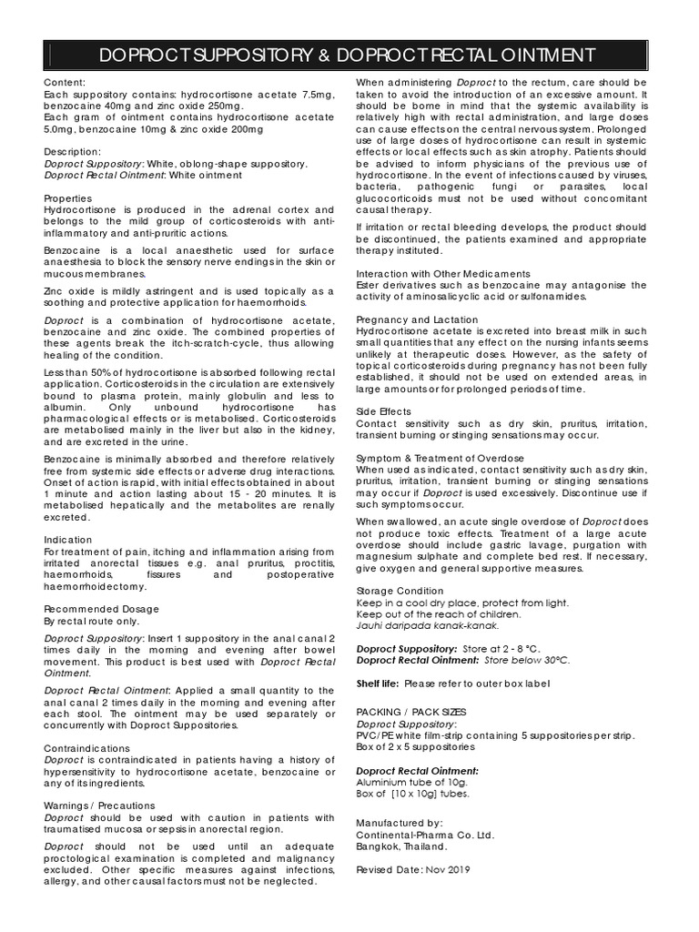 Doproct Suppository & Doproct Rectal Ointment: Jauhi Daripada Kanak ...