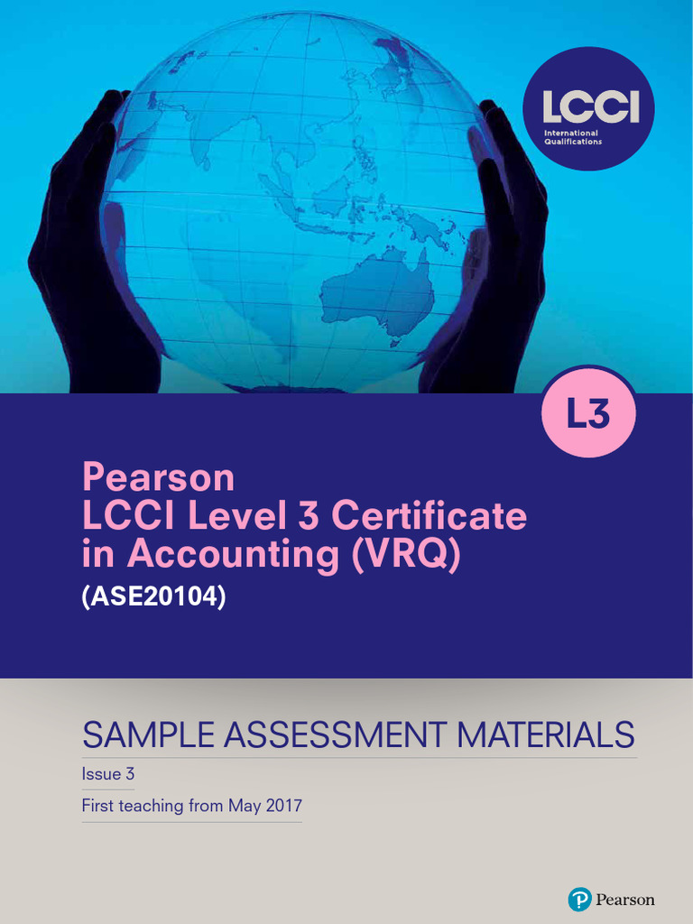 LCCI Level 3 Accounting SAM Booklet | PDF