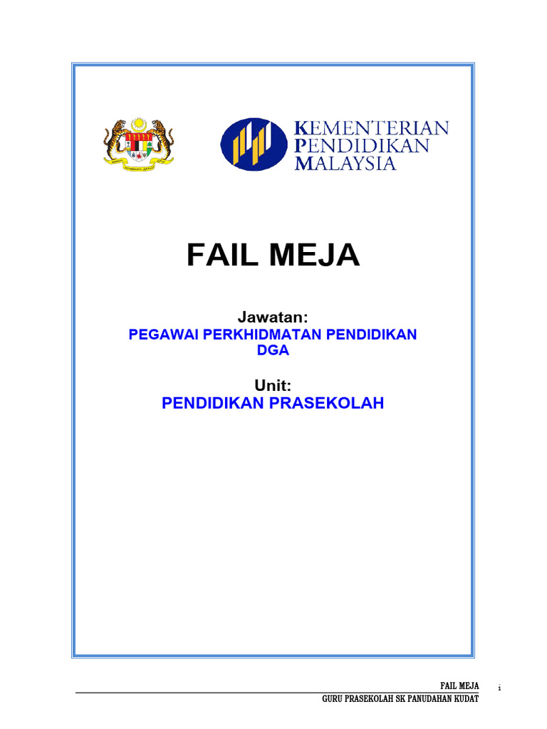 FAIL MEJA GURU PRASEKOLAH | PDF