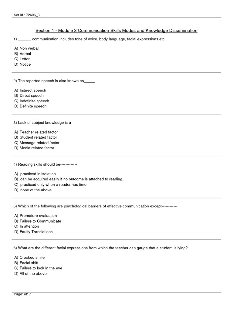 Module 3 B (NITTT Previous Year Questions) | PDF | Communication | Nonverbal Communication