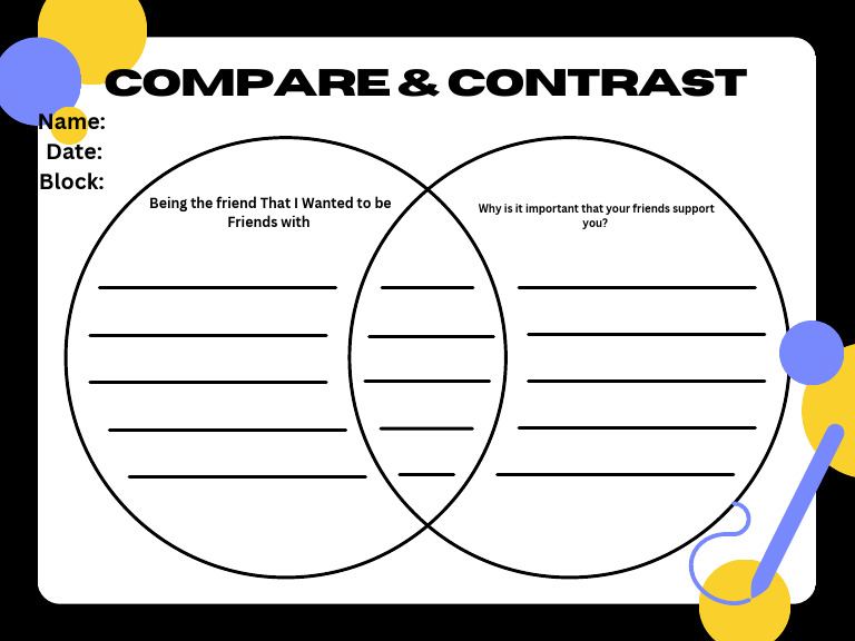 Compare and Contrast Venn Diagram - Friendship | PDF