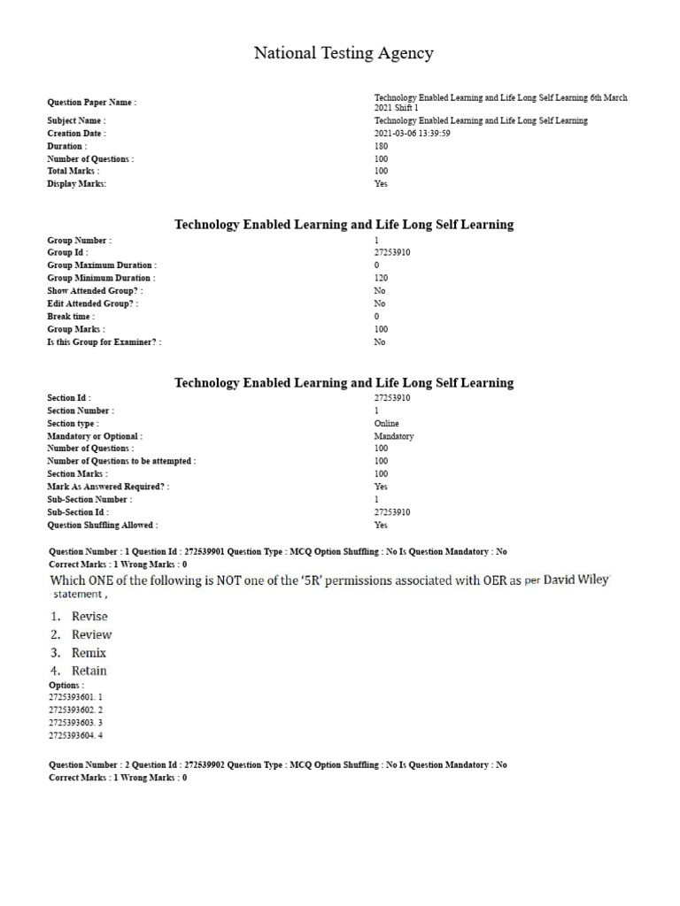 Module 5 A (NITTT Previous Year Questions) | PDF