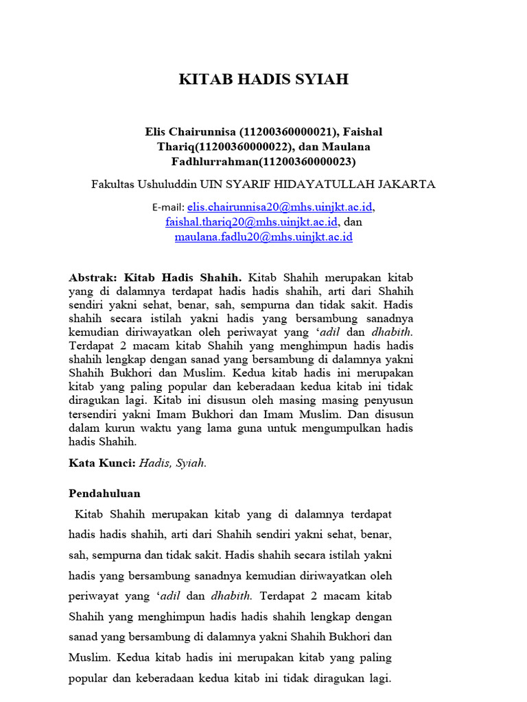 KITAB HADIS SYIAH REVISI | PDF