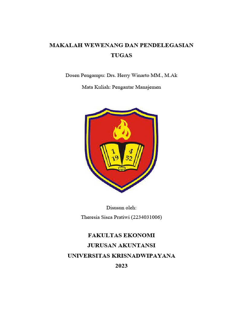 Wewenang dan Pendelegasian Tugas | PDF | Karier & Perkembangan | Bisnis