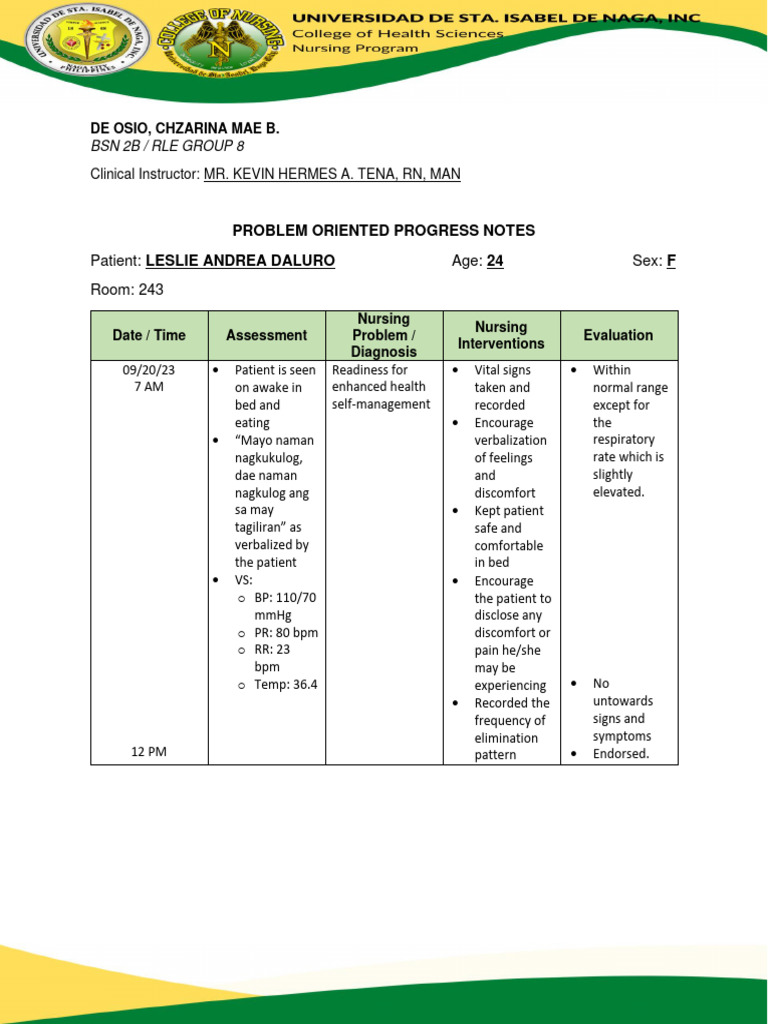 SAMPLE-PROGRESS-ORIENTED-PROGRESS-NOTES-AND-HOURLY-ACTIVITIES | PDF