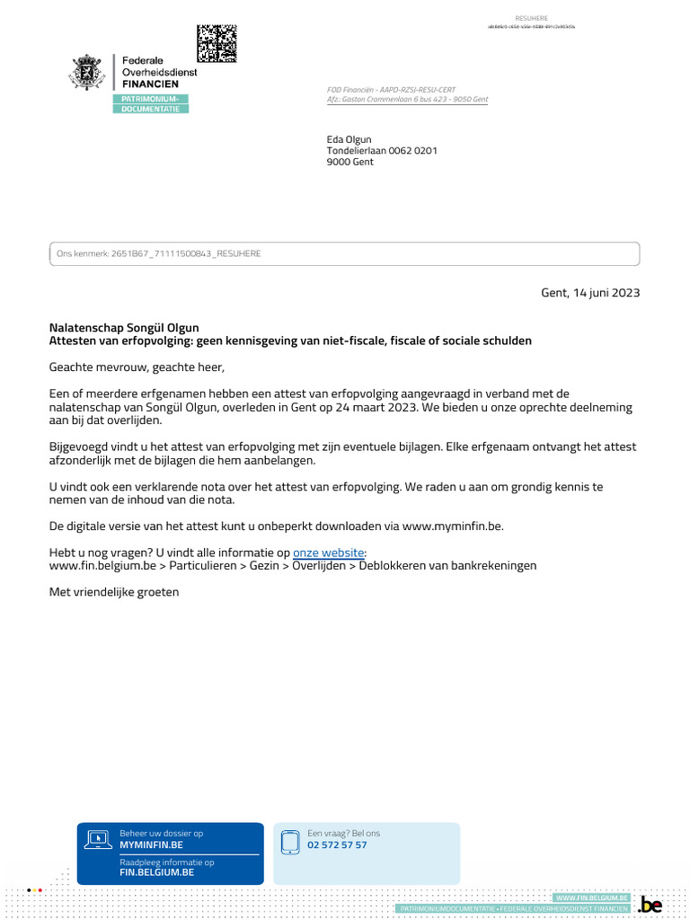 Attest Van Erfopvolging | PDF