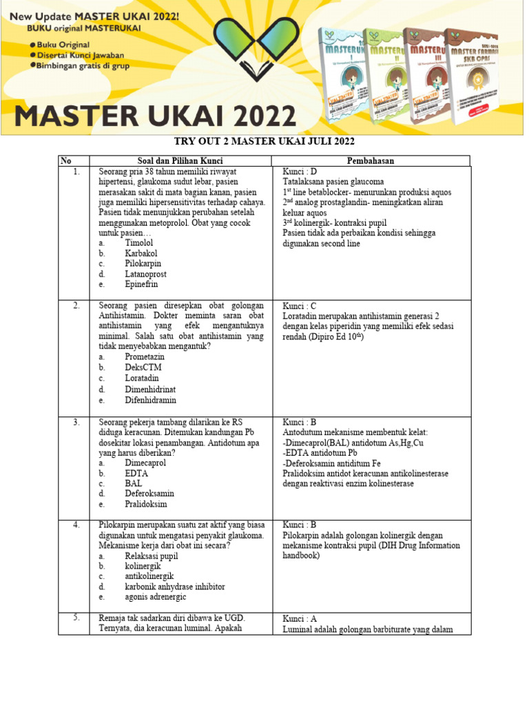 Try Out 2 MASTER UKAI JULI 2022 | PDF