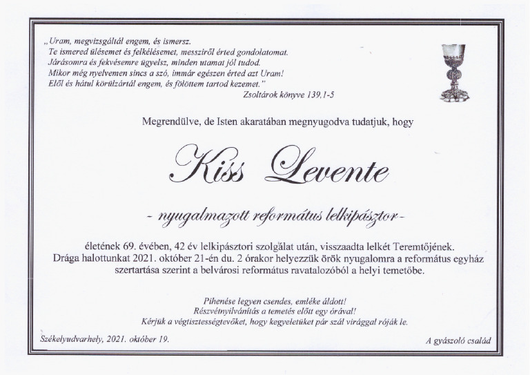 Gyaszjelento Kiss Levente | PDF