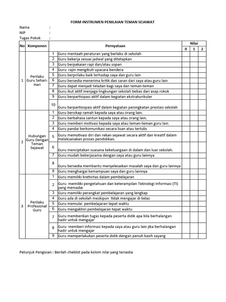 Instrumen PKG | PDF | Karier & Perkembangan