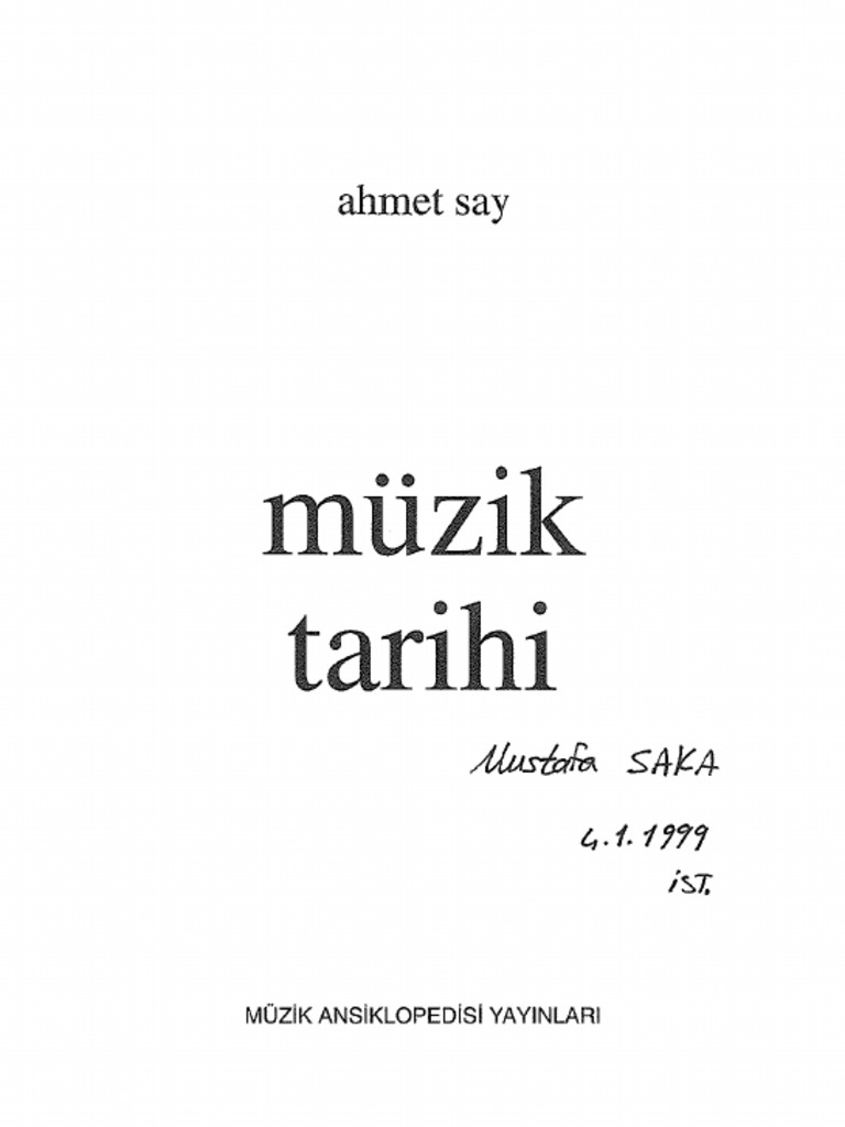 Ahmet Say - Müzik Tarihi | PDF