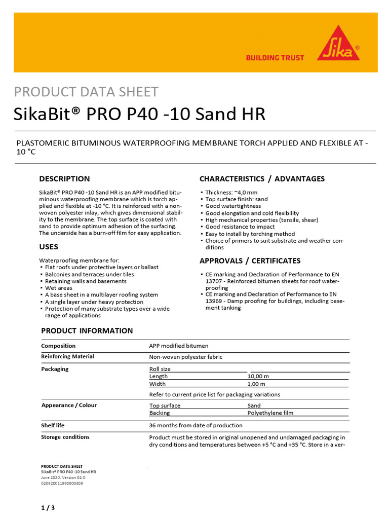 PDS_SikaBit® PRO P40 -10 Sand HR | PDF