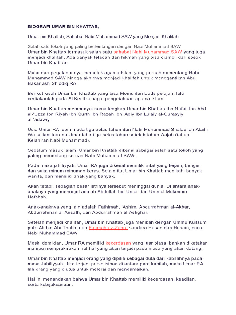 Biografi Singkat Umar Bin Khattab Pdf