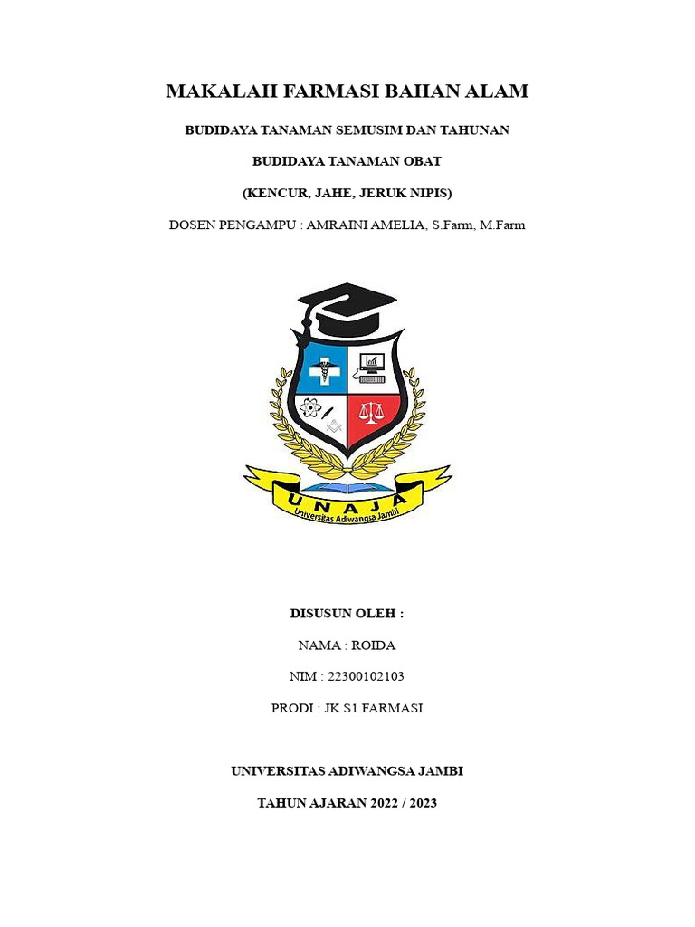 Makalah Farmasi Bahan Alam | PDF