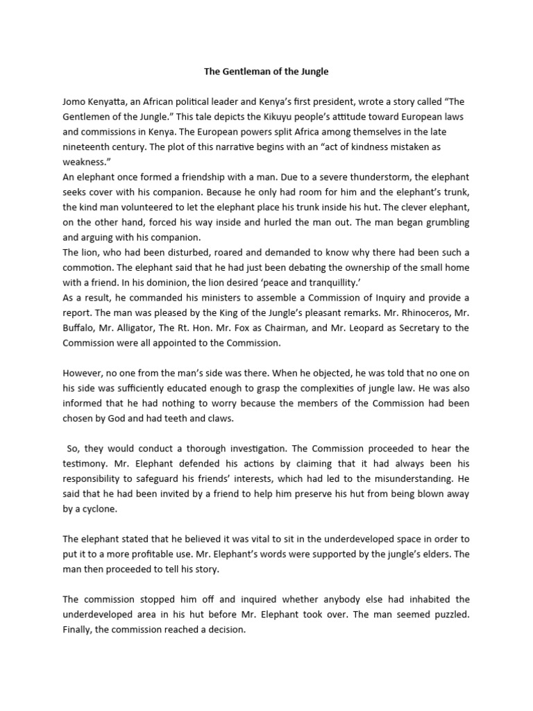 The Gentleman of The Jungle | PDF