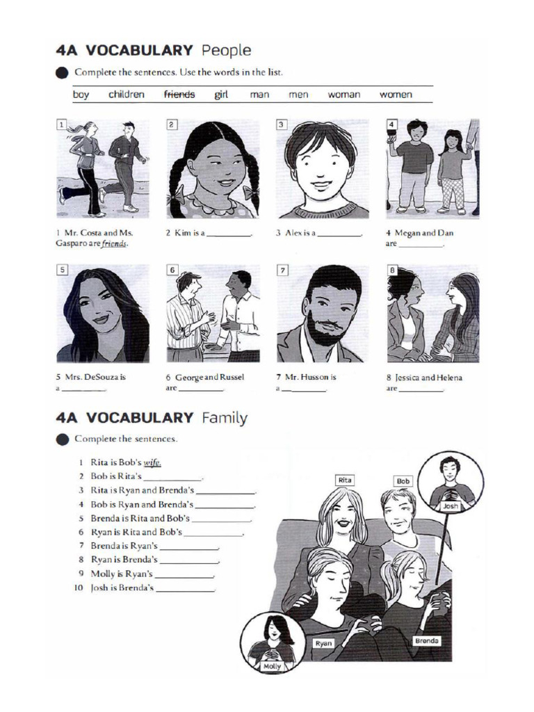 4A Vocabulary People | PDF
