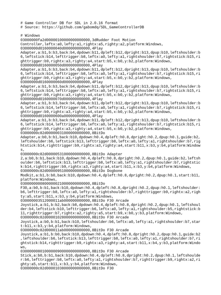 Game Controller DB | PDF | Product Introductions | Home Video Game Consoles