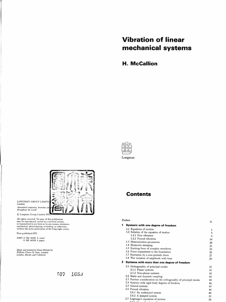 Vibration of Linear Mechanical Systems | PDF