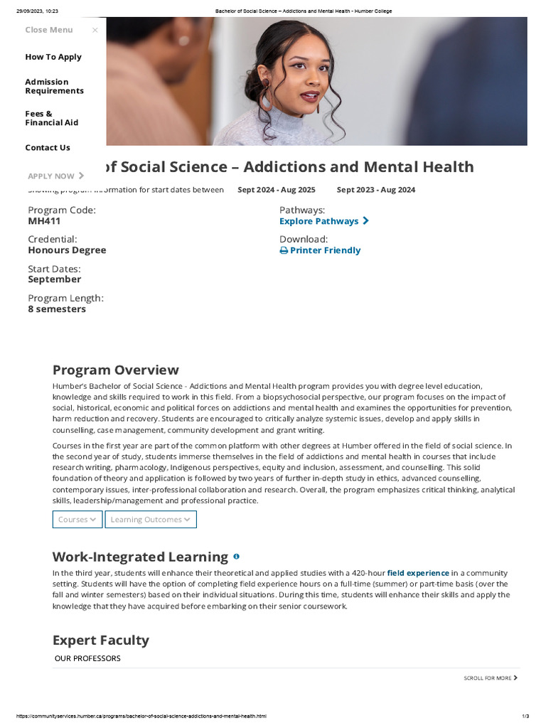 Bachelor of Social Science – Addictions and Mental Health - Humber ...