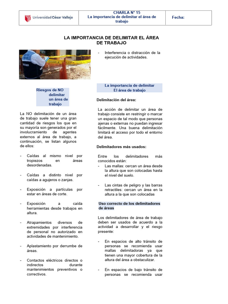 15-09-23 - La Importancia de Delimitar El Área de Trabajo | PDF