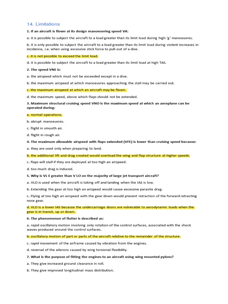 14 Limitations | PDF | Flight Control Surfaces | Aileron
