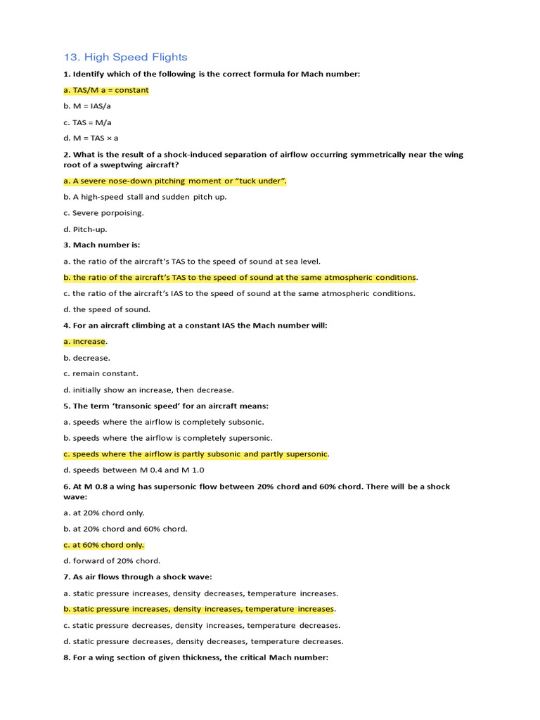 13 High Speed Flights | PDF