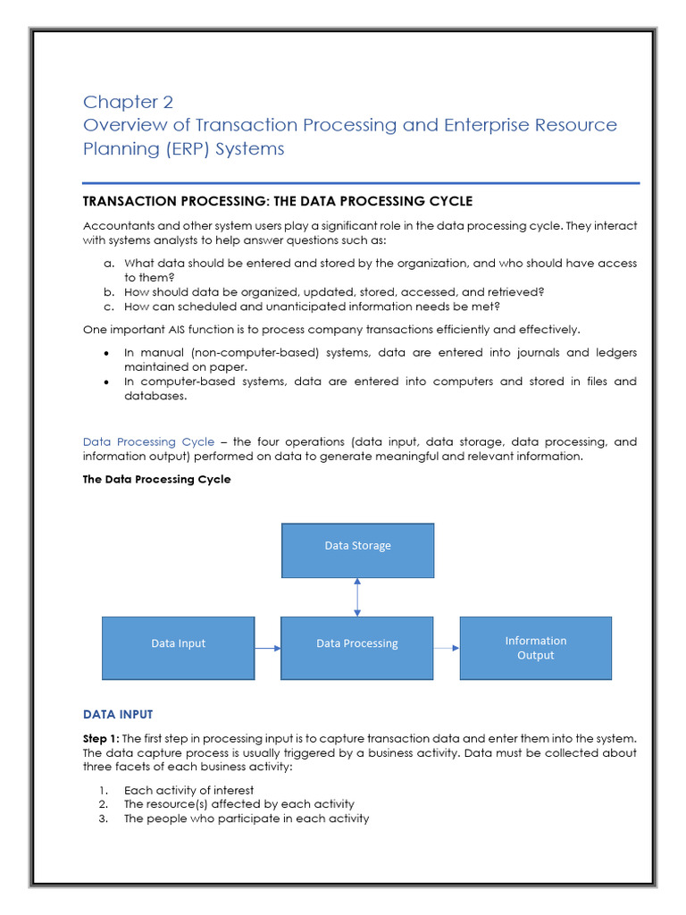 Chapter 2 Overview of Transaction Processing ERP Module | PDF
