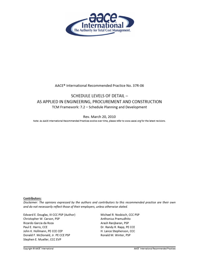 Aace 37R-06 Schedule | PDF