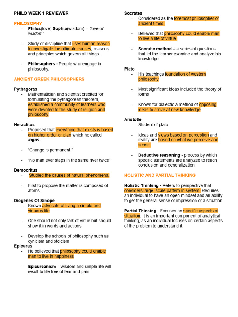 Philo Quarter 1 Reviewer | PDF | Truth | Fallacy