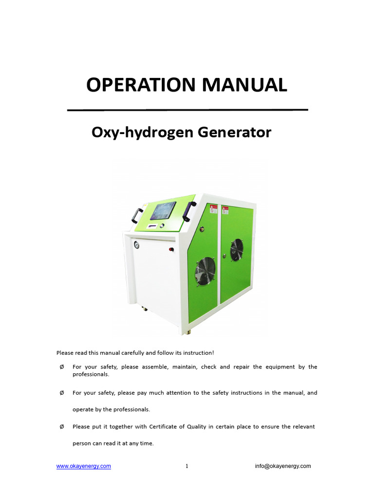 OH1500 Oxy-Hydrogen Generator | PDF