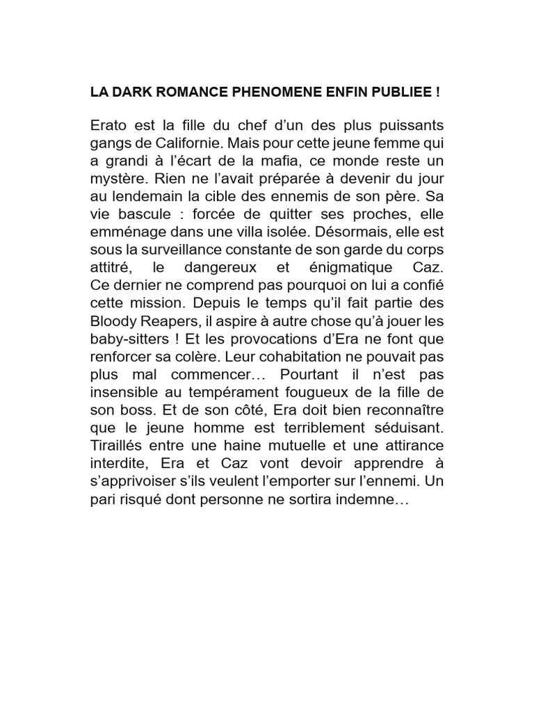 La Dark Romance Phenomene Enfin Publiee | PDF