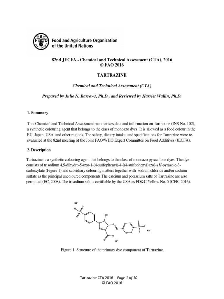 82nd JECFA - Chemical and Technical Assessment (CTA), 2016 © FAO 2016 ...
