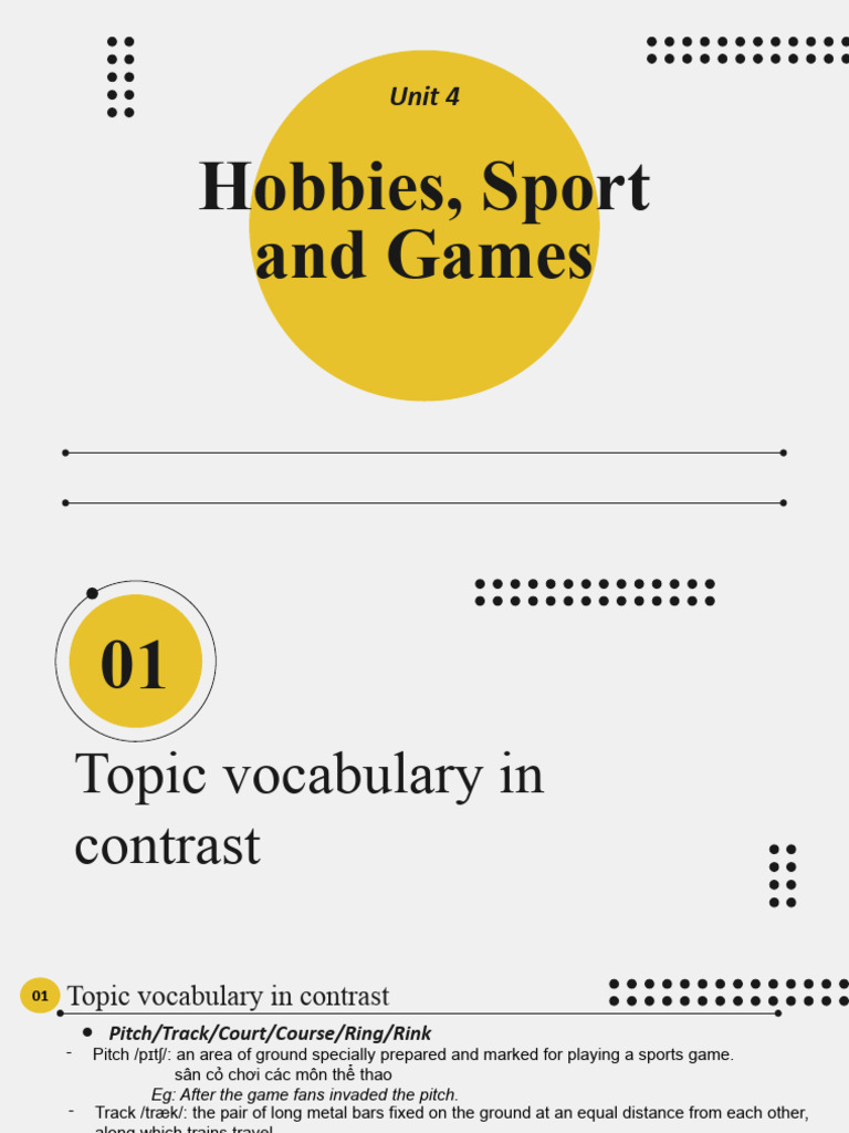 Unit 4 - Hobbies, Sports and Games B2 Destination | PDF
